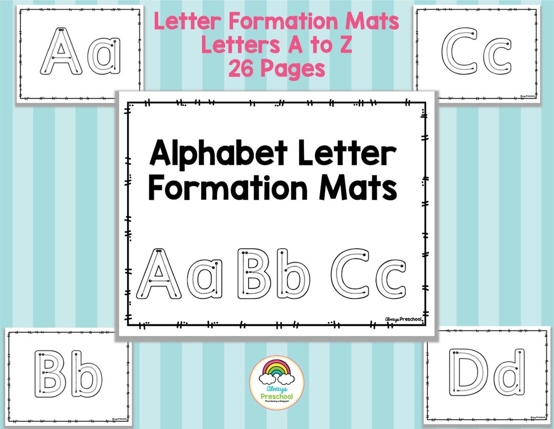 Alphabet Tracing Mat Coloring Printable Worksheets A to Z 26 Pages - Etsy