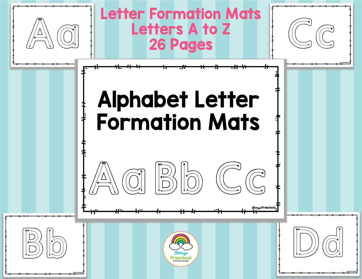 Alphabet Tracing Mat Coloring Printable Worksheets A to Z 26 Pages - Etsy