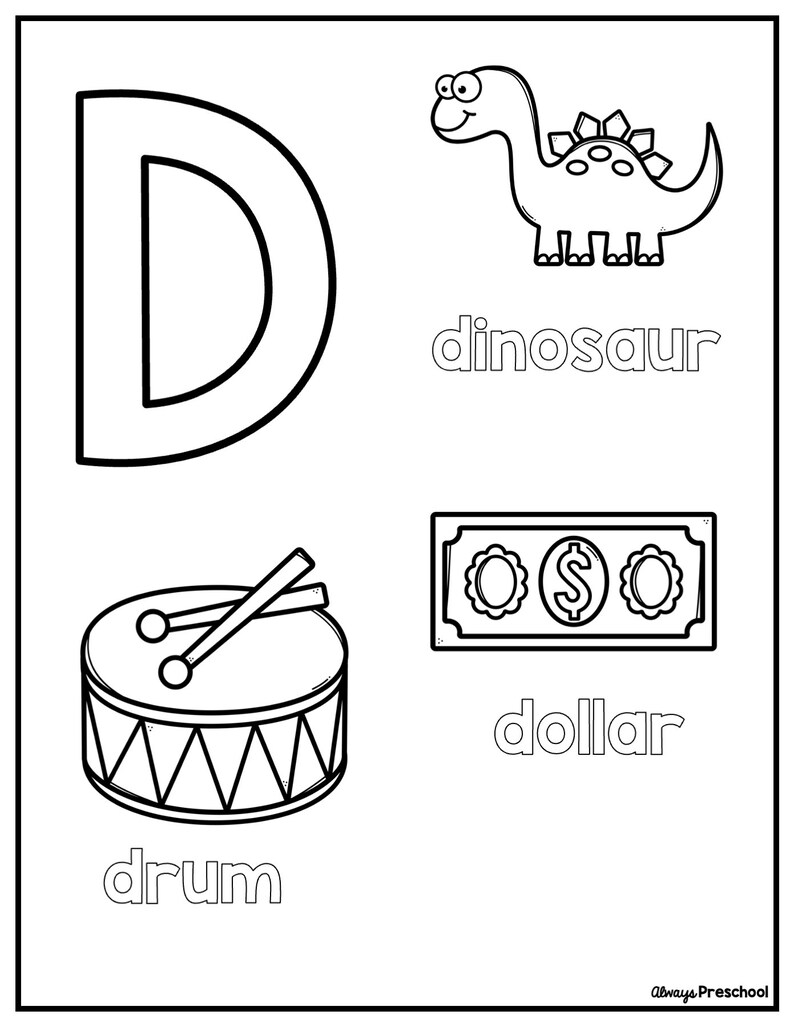 Alphabet Coloring Pages Coloring Book, Printable for Kids, 26 Pages, A ...