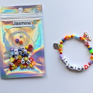 Personalised Name Bracelet Kit, Party Favours, Children's Gift, Craft ...