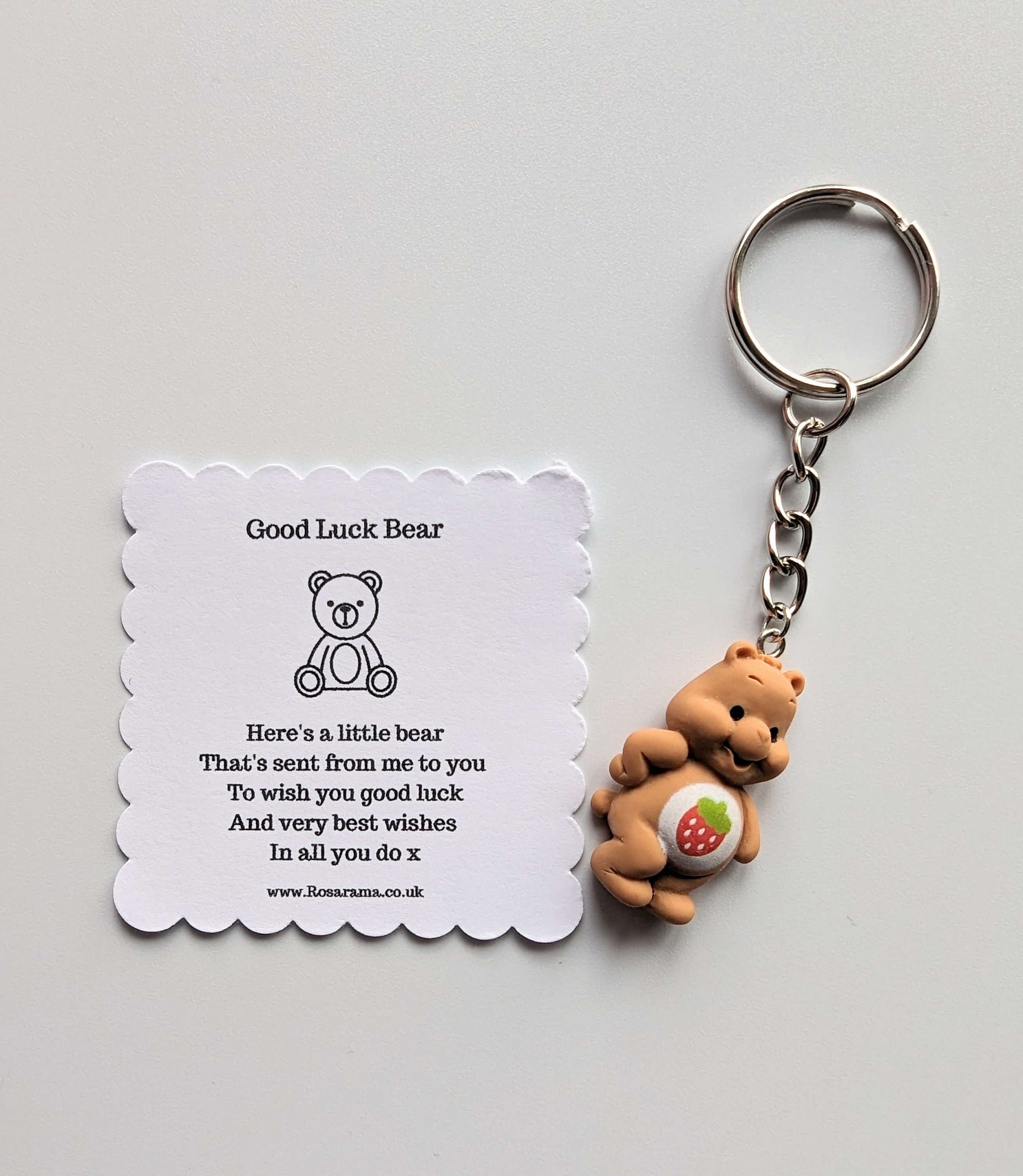 Good Luck Gift Teddy Bear Keyring Gift for a Friend Keyring - Etsy