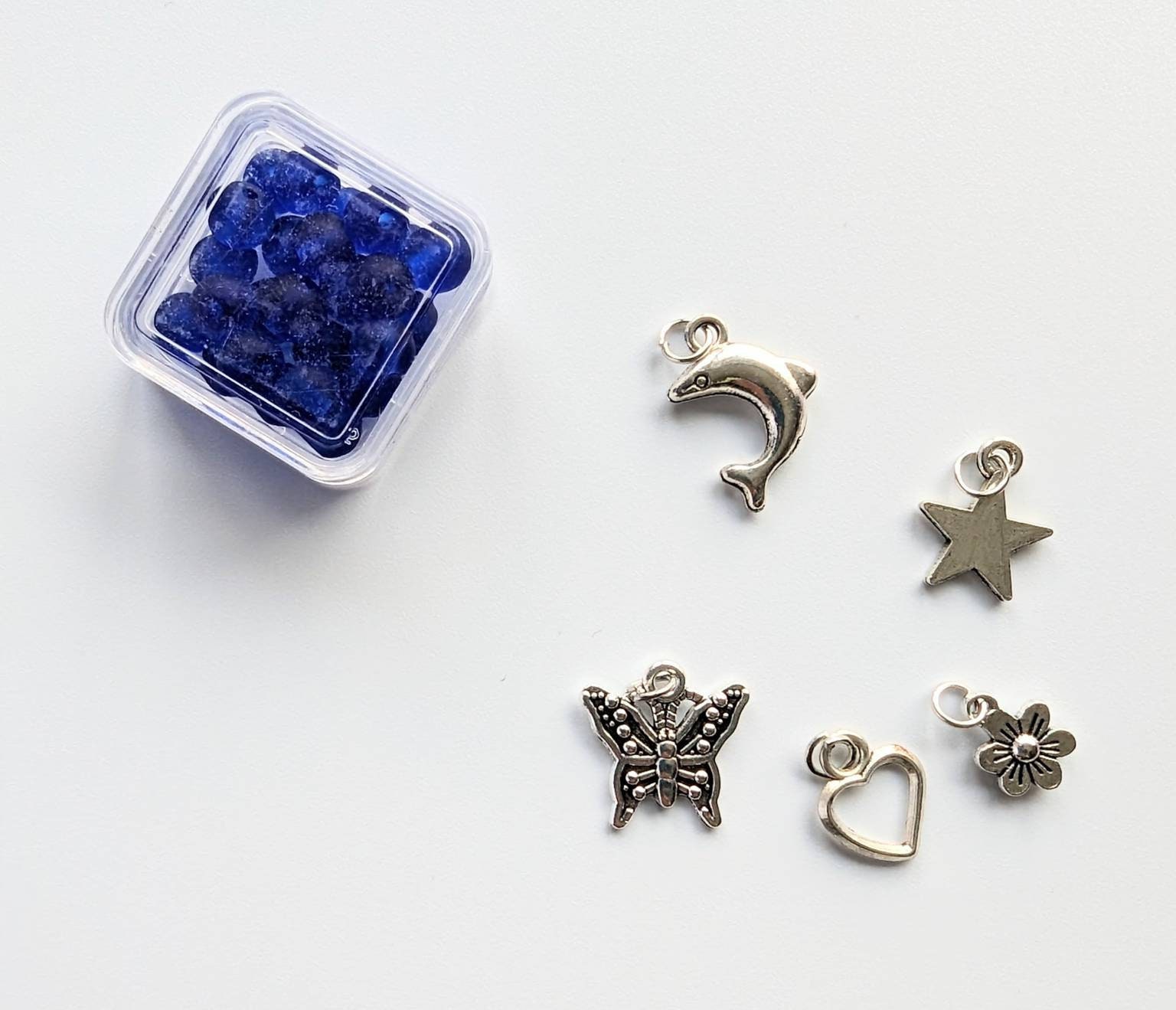 Jewellery Kit, Make Your Own Bracelets, Blue Seed Bead Mix, Crystal ...