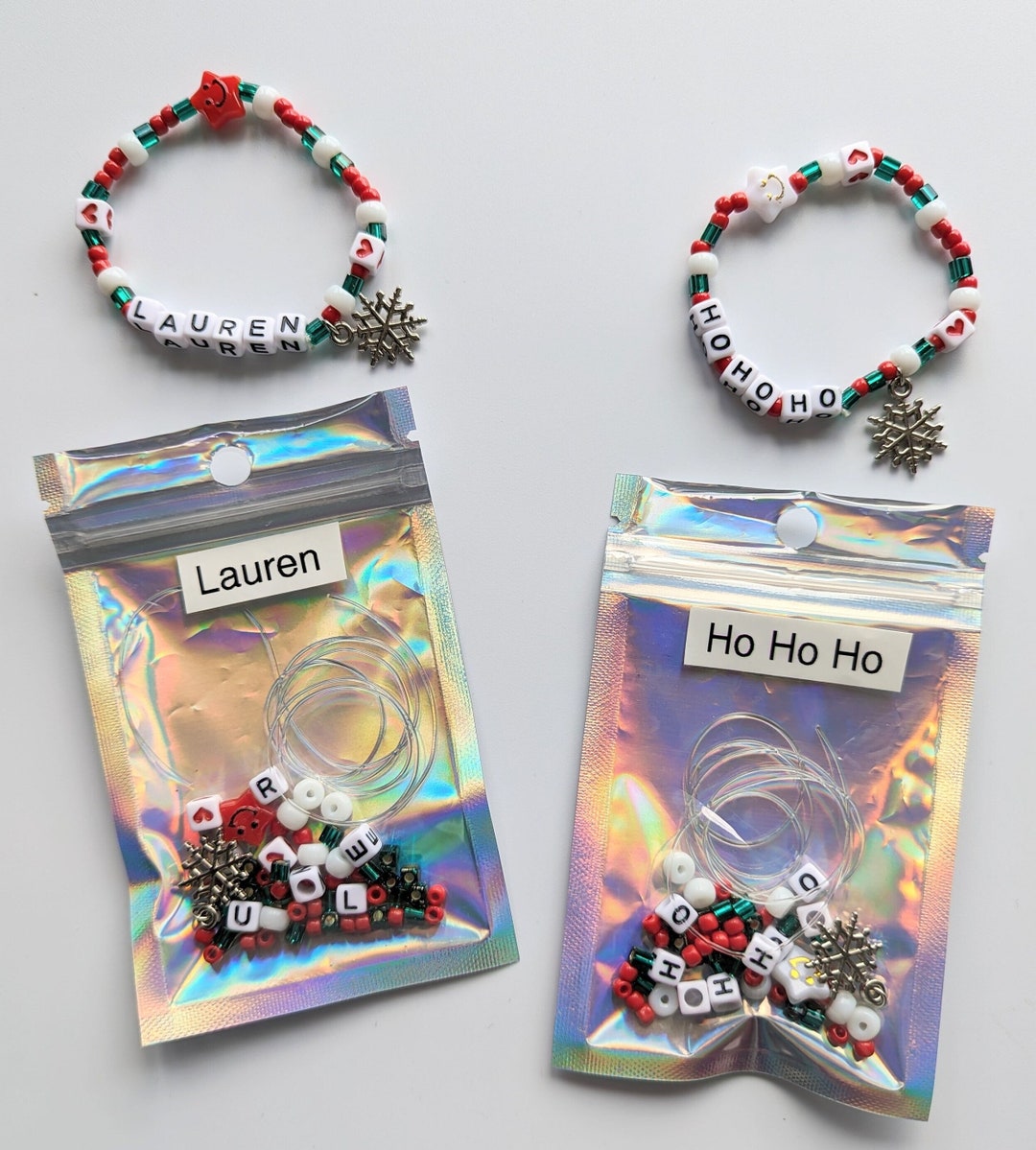 Christmas Kit, Make Your Own Bracelet, Personalised, Party Bag Favours ...
