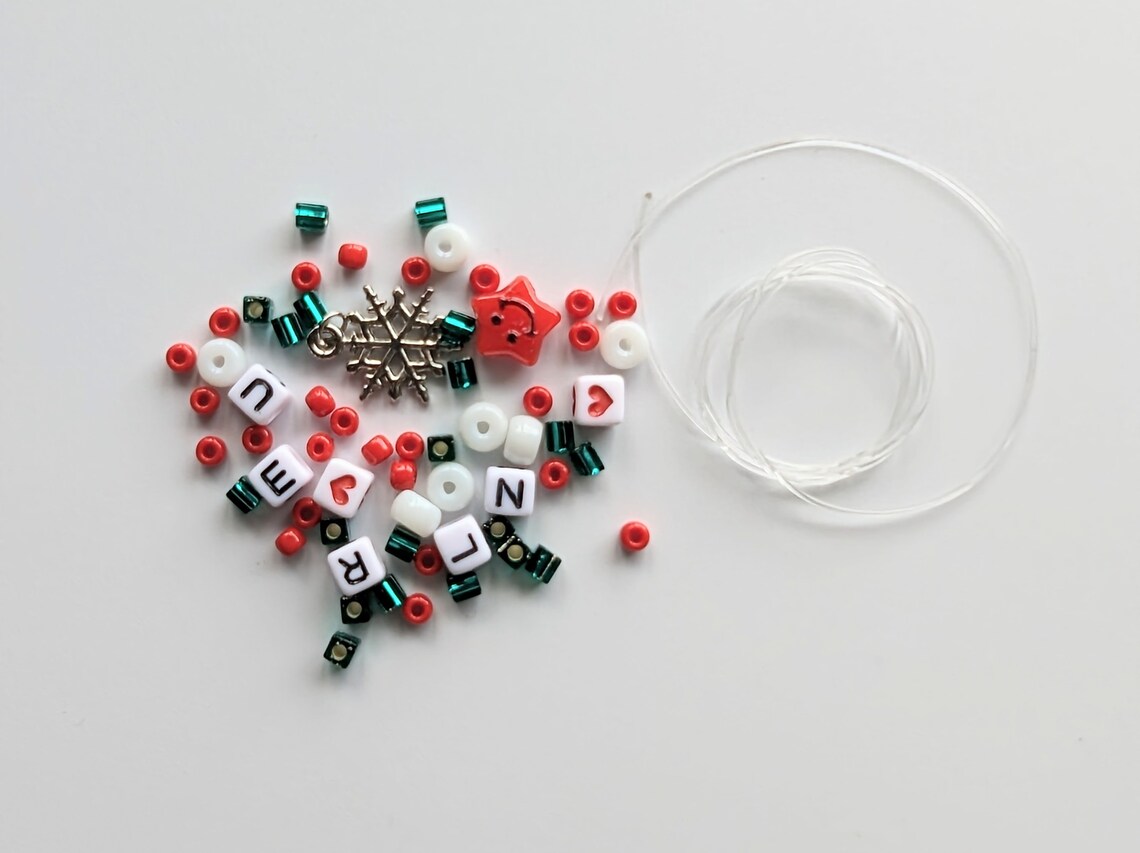 Christmas Kit, Make Your Own Bracelet, Personalised, Party Bag Favours ...