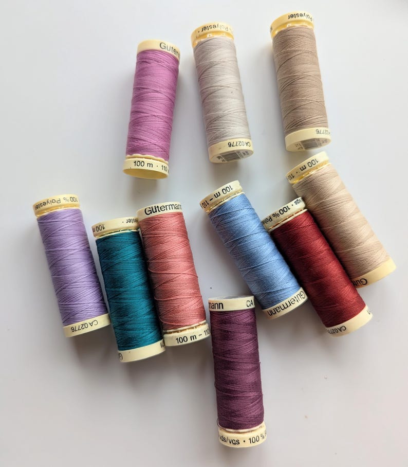 Gutermann Sew All Thread: 10 Assorted Polyester Colors, 100m Reels - Etsy