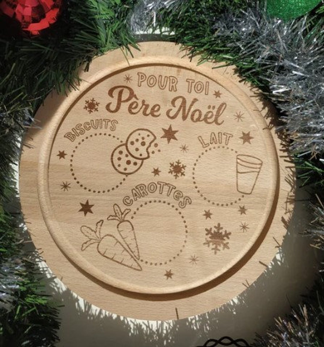 Plateau goûter personnalisé du Père Noël et ses rennes - Etsy France