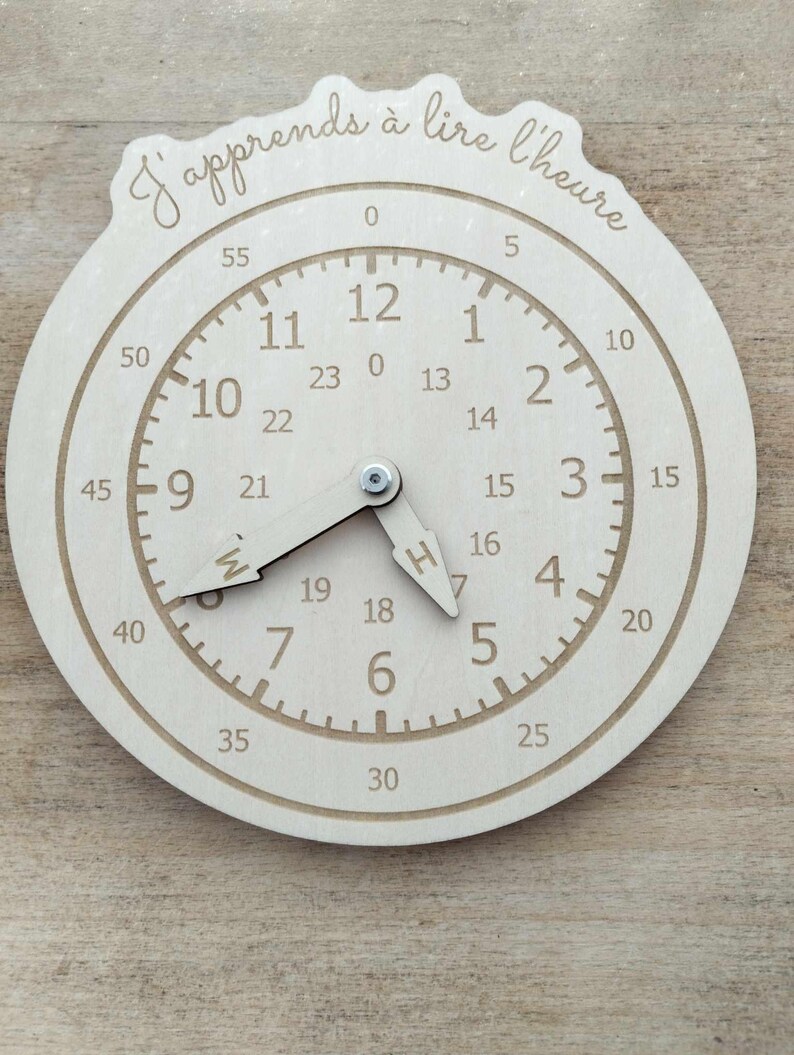 Customizable Wooden Clock, Learn to Tell the Time, Educational ...