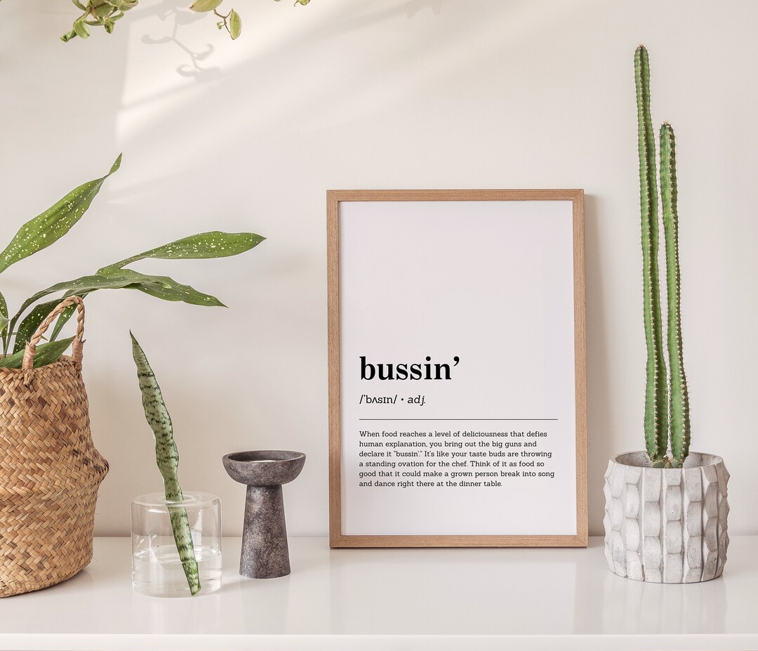 Bussin' Definition Print Poster, Dictionary Print, Minimalist Poster ...