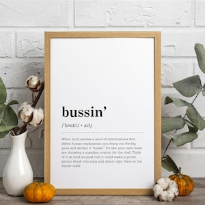 Bussin' Definition Print Poster, Dictionary Print, Minimalist Poster ...