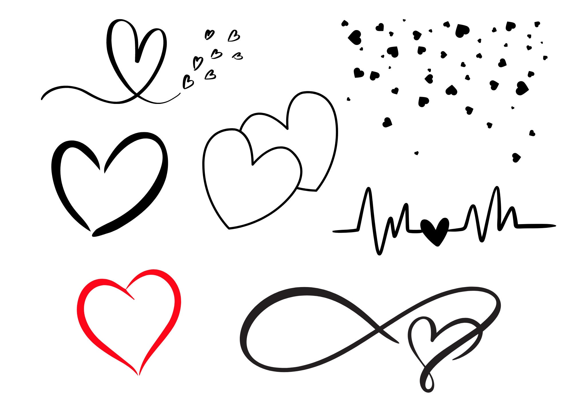 Hearts Digital Download Bundle for Digital Designs for Mugs or Shirt ...