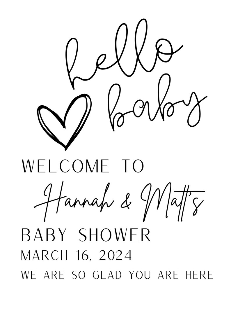 Hello Baby Minimalist Baby Shower Poster - Etsy