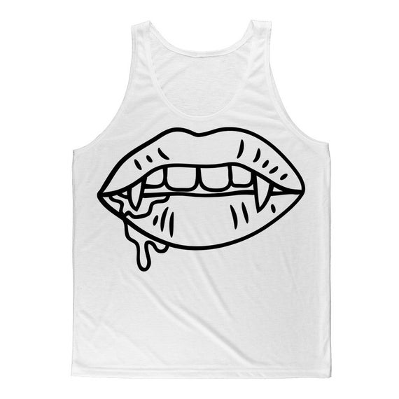 Vampire Lips black Classic Sublimation Adult Tank Top - Etsy