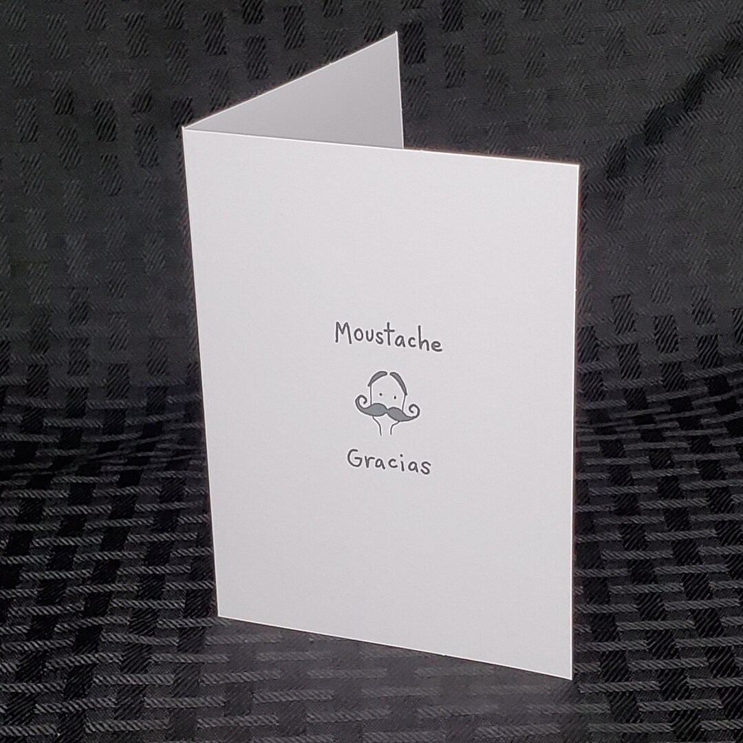 Moustache Gracias Thank You Card - Etsy