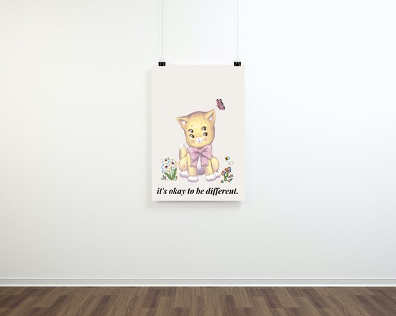 Trippy Cat Poster - Etsy