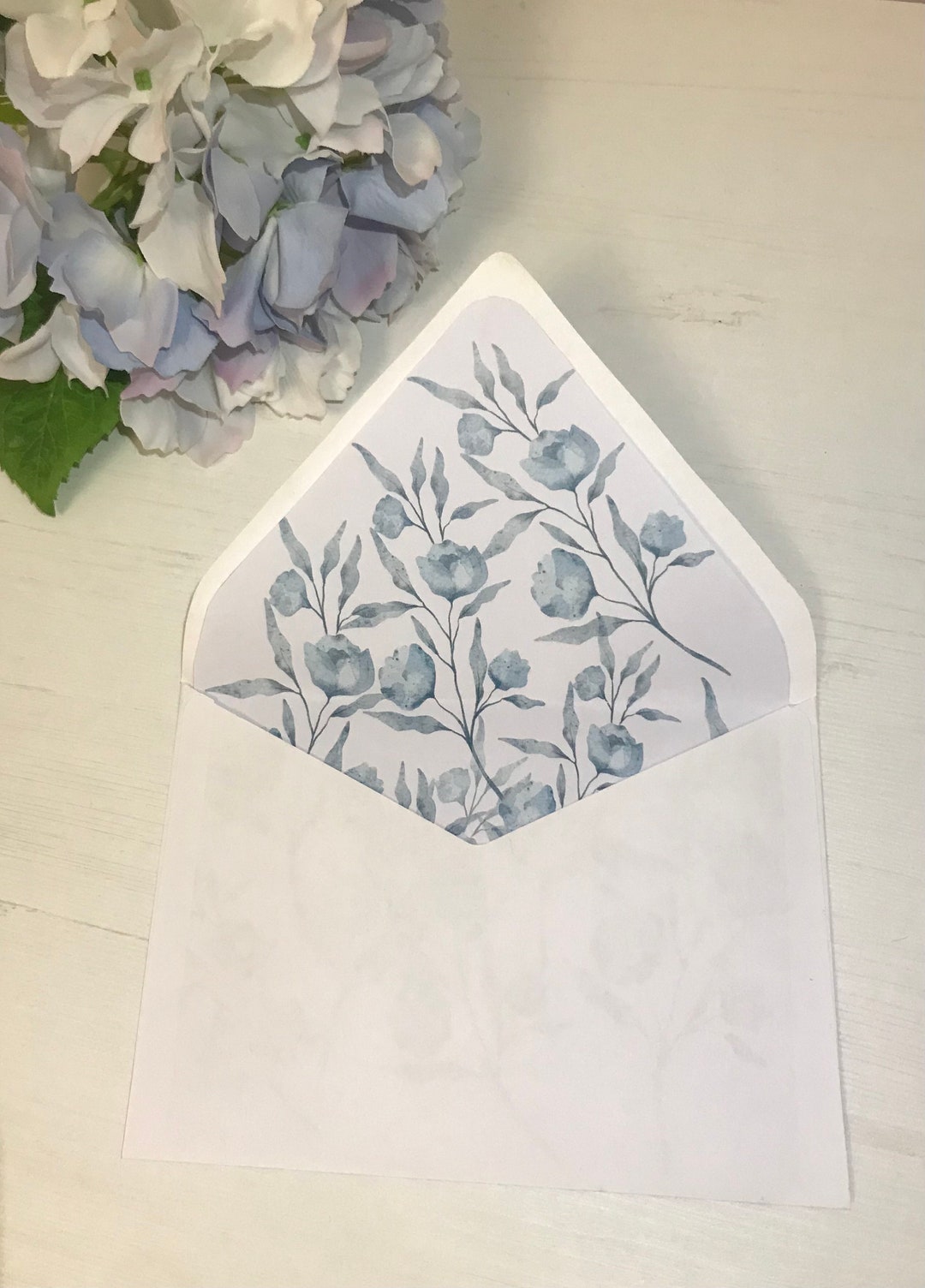 Blue Floral Envelope Liner, Printable A7, Instant Download - Etsy