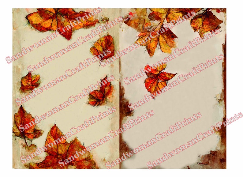 Printable Writing Paper, Autumn, Vintage, Blank Journal Pages, Collage ...