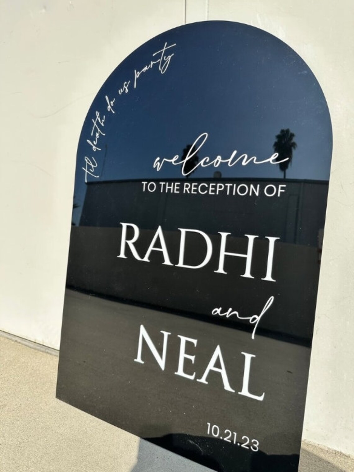 Elegant Arched Reception Welcome Sign, Personalized Acrylic Sign ...