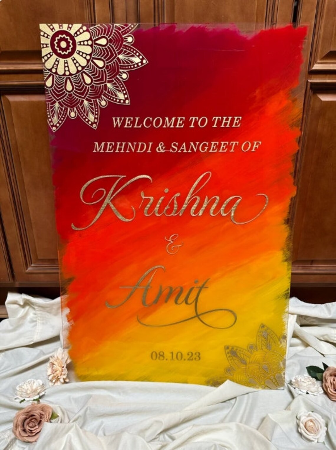 Multicolor Mehndi Welcome Sign, Colorful Sign, Custom Jago Sign ...