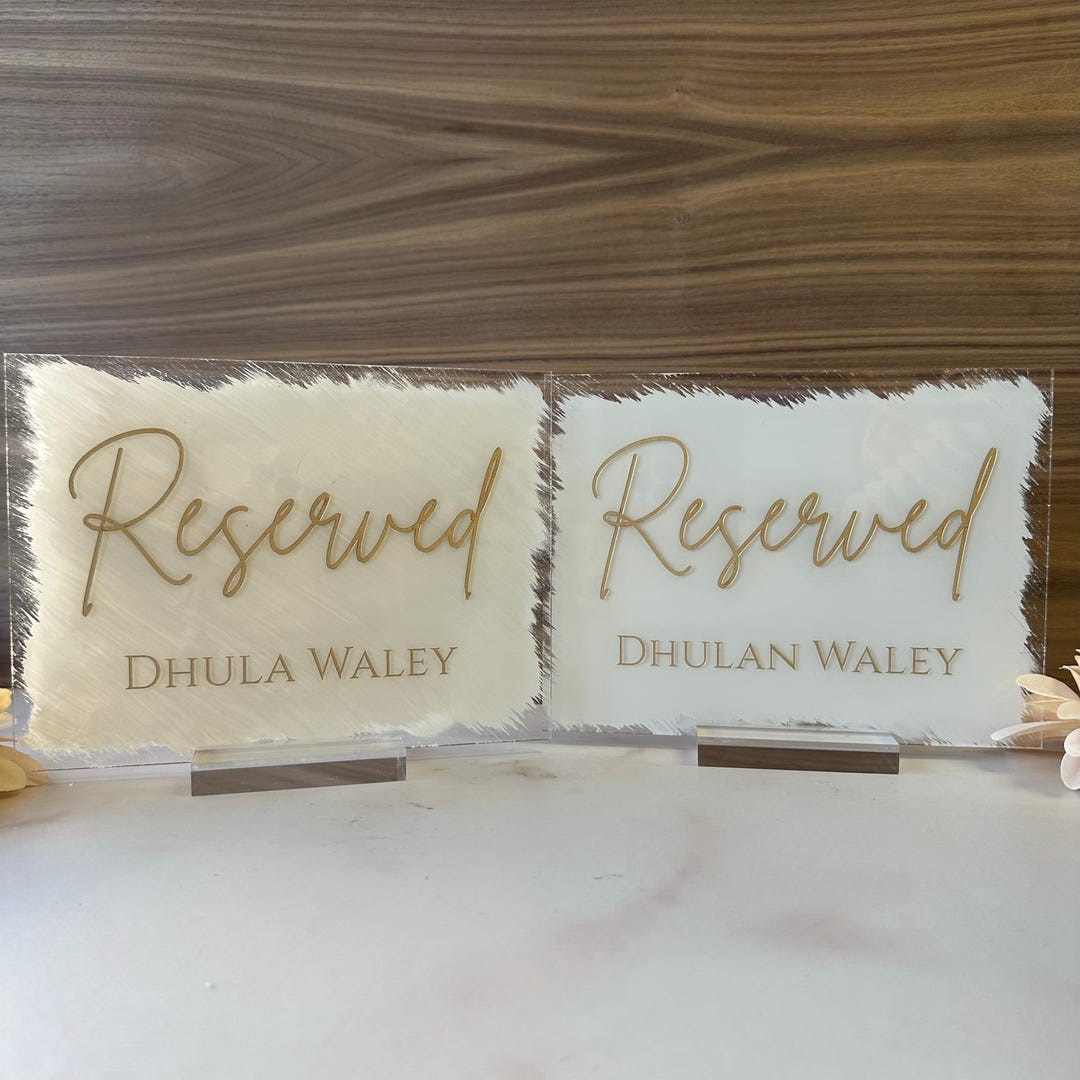 Reserved Signs for Indian Wedding Party, Dhulan Waley Reserved Sign ...