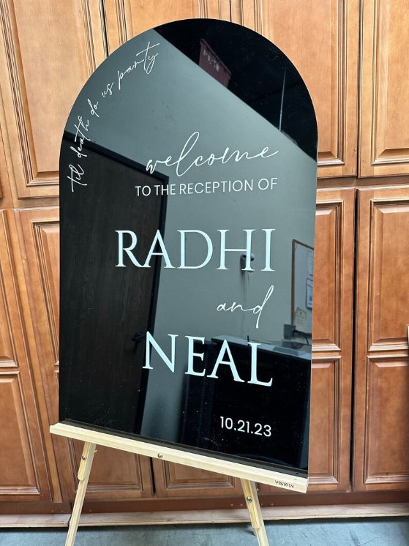Elegant Arched Reception Welcome Sign, Personalized Acrylic Sign ...