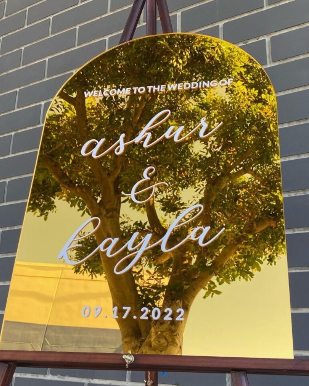 Arched Wedding Sign Mirror Acrylic Sign Personalized Wedding Sign ...