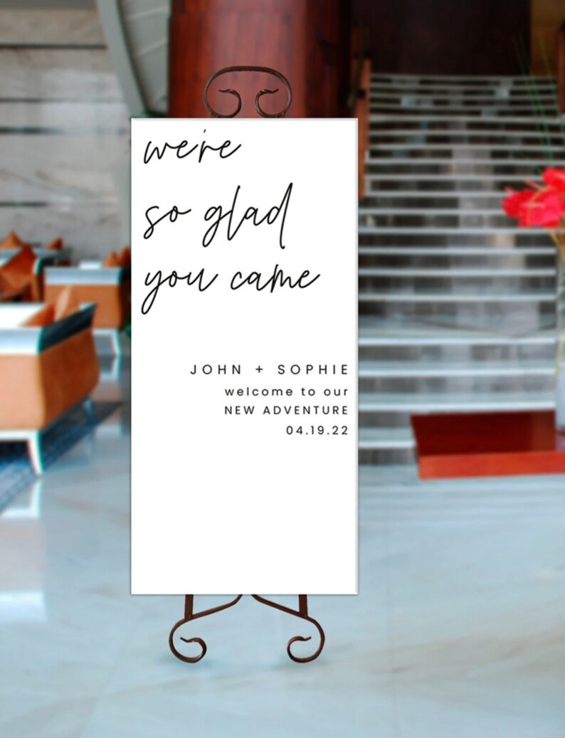 Floor Sign With Custom Color Custom Wedding Sign Floor Wedding Sign ...