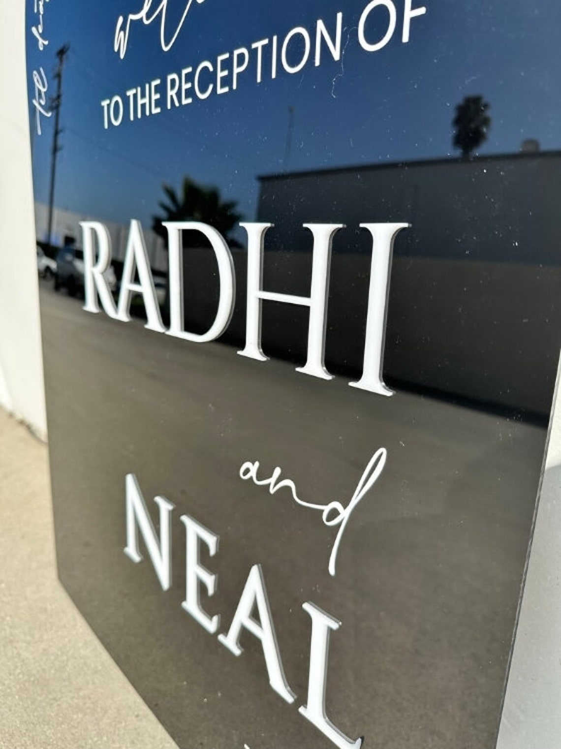 Elegant Arched Reception Welcome Sign, Personalized Acrylic Sign ...