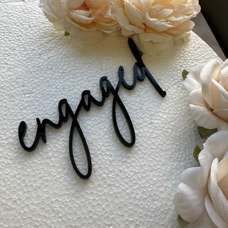 Engaged Cake Topper, Engaged Cake Charm, Engagement Decoration ...