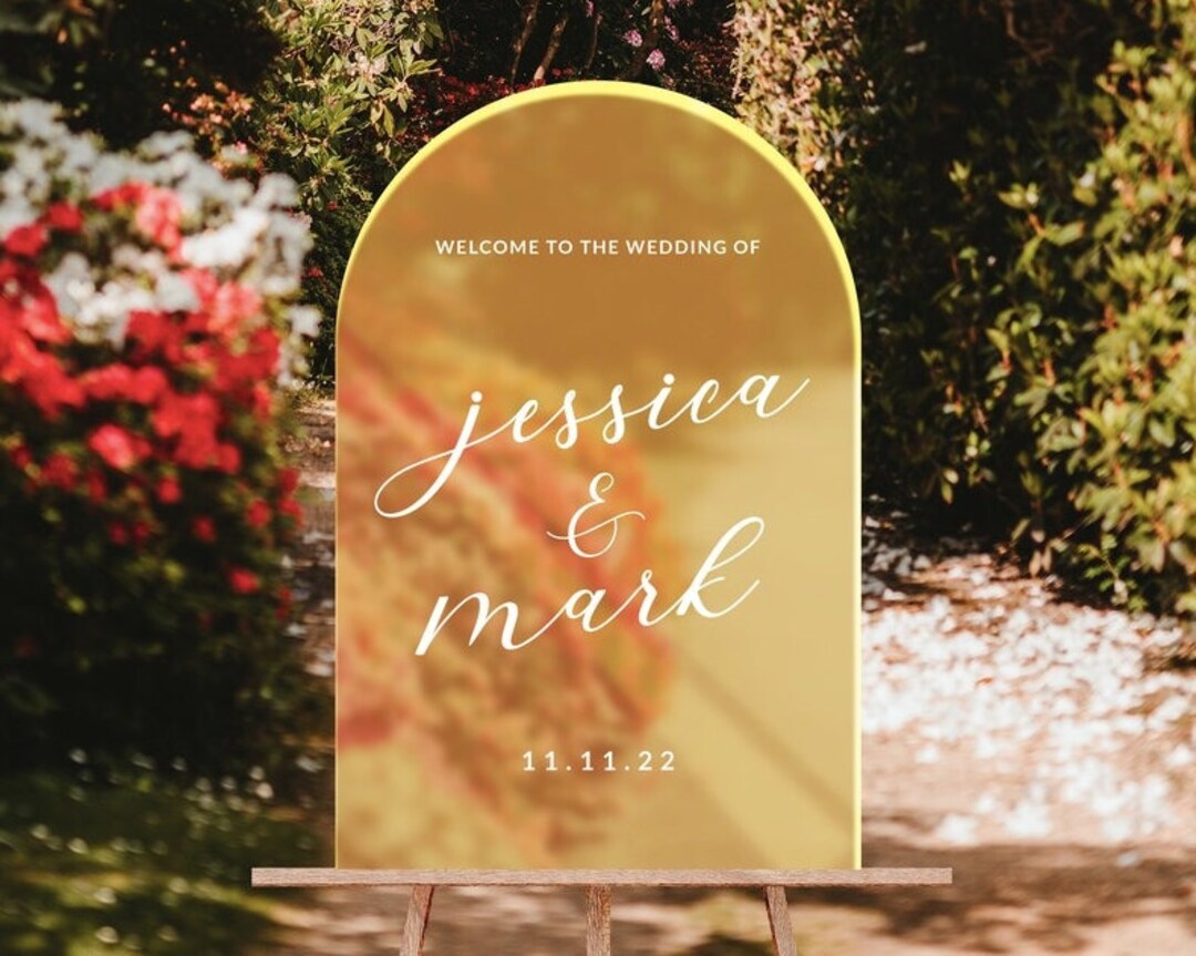 Arched Wedding Sign | Mirror Acrylic Sign | Personalized Wedding Sign ...