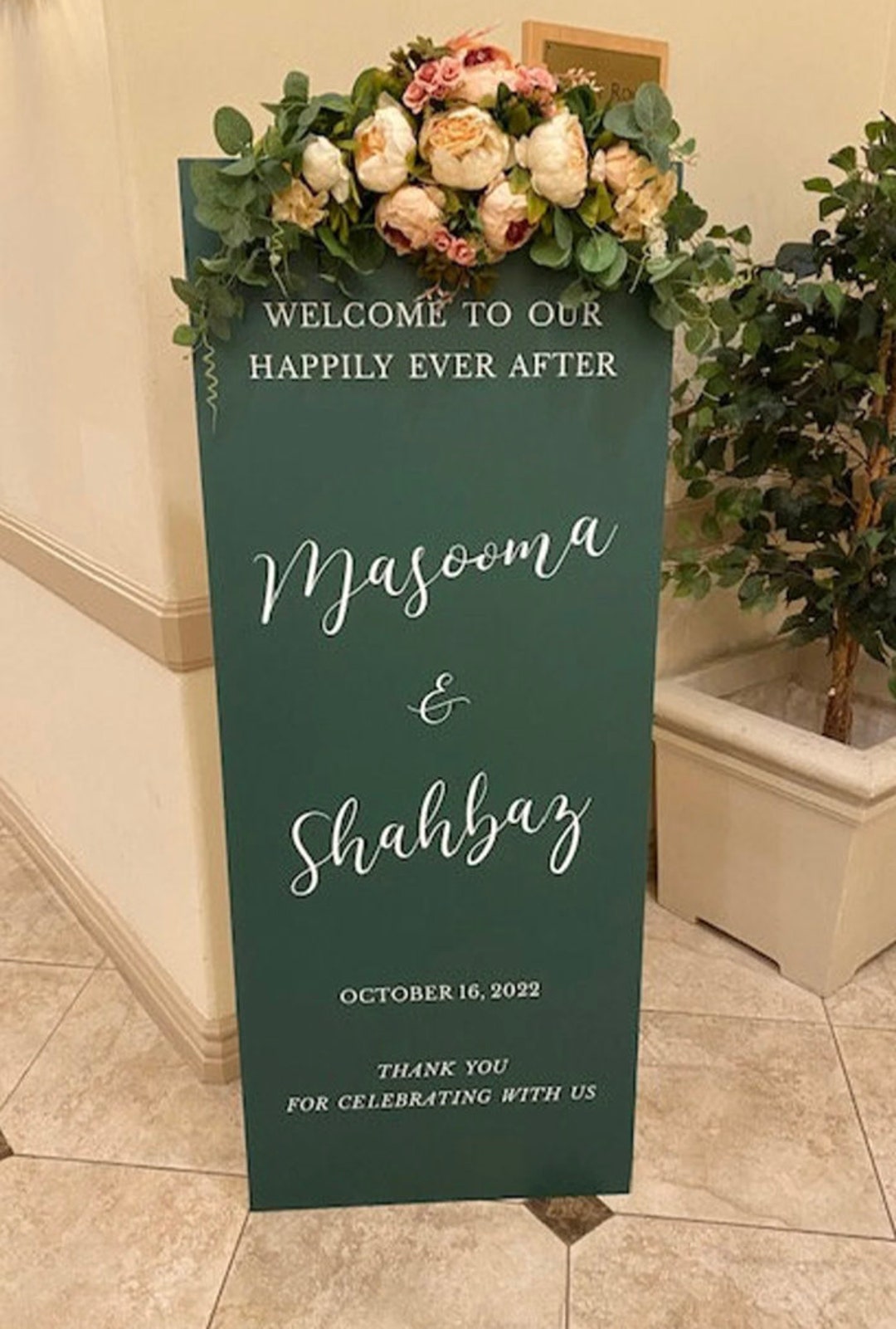 Floor Sign With Custom Color Custom Wedding Sign Floor Wedding Sign ...