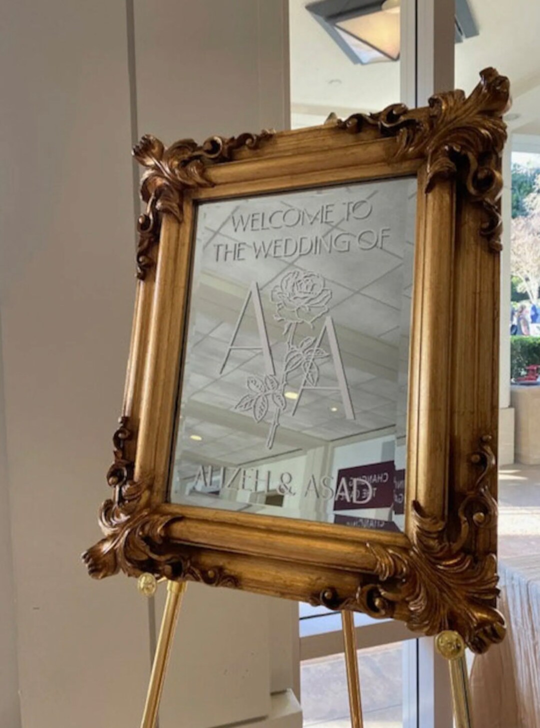 Elegant Mirror Welcome Sign | High-quality Vinyl Decal for Mirrors ...