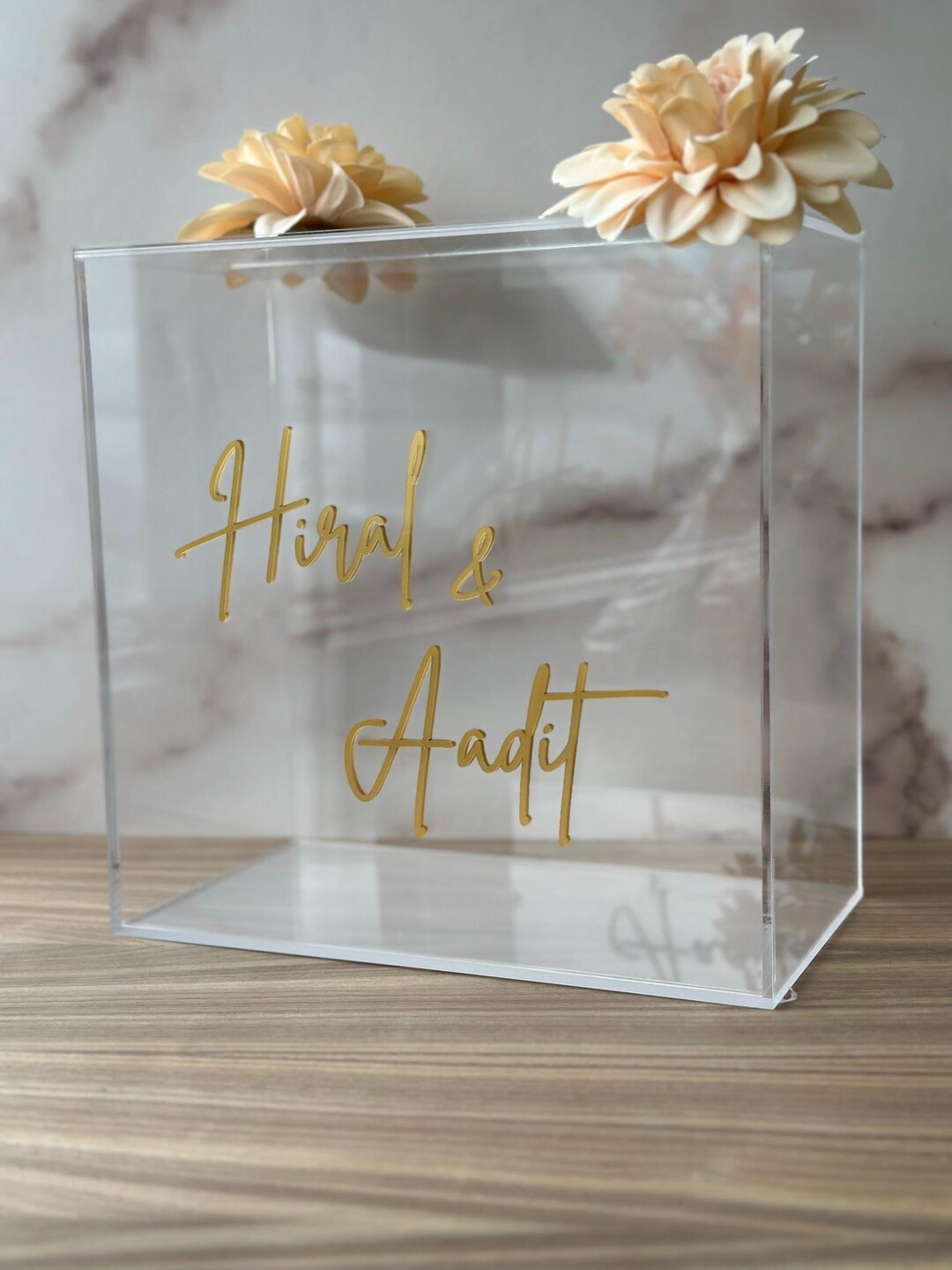 Personalized Money Box With Couple's Names, Wedding Money Box, Acrylic ...