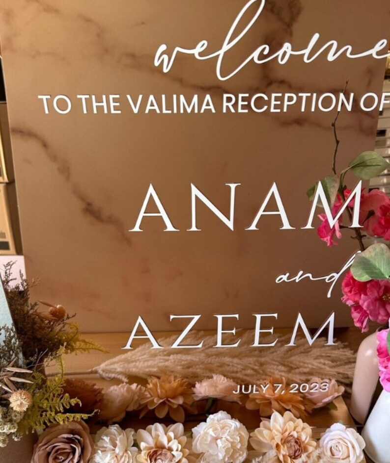 Elegant Arched Reception Welcome Sign, Personalized Acrylic Sign ...