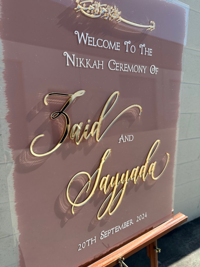 Elegant Nikkah Welcome Sign, Nikkah Welcome Sign, Wedding Decorations ...