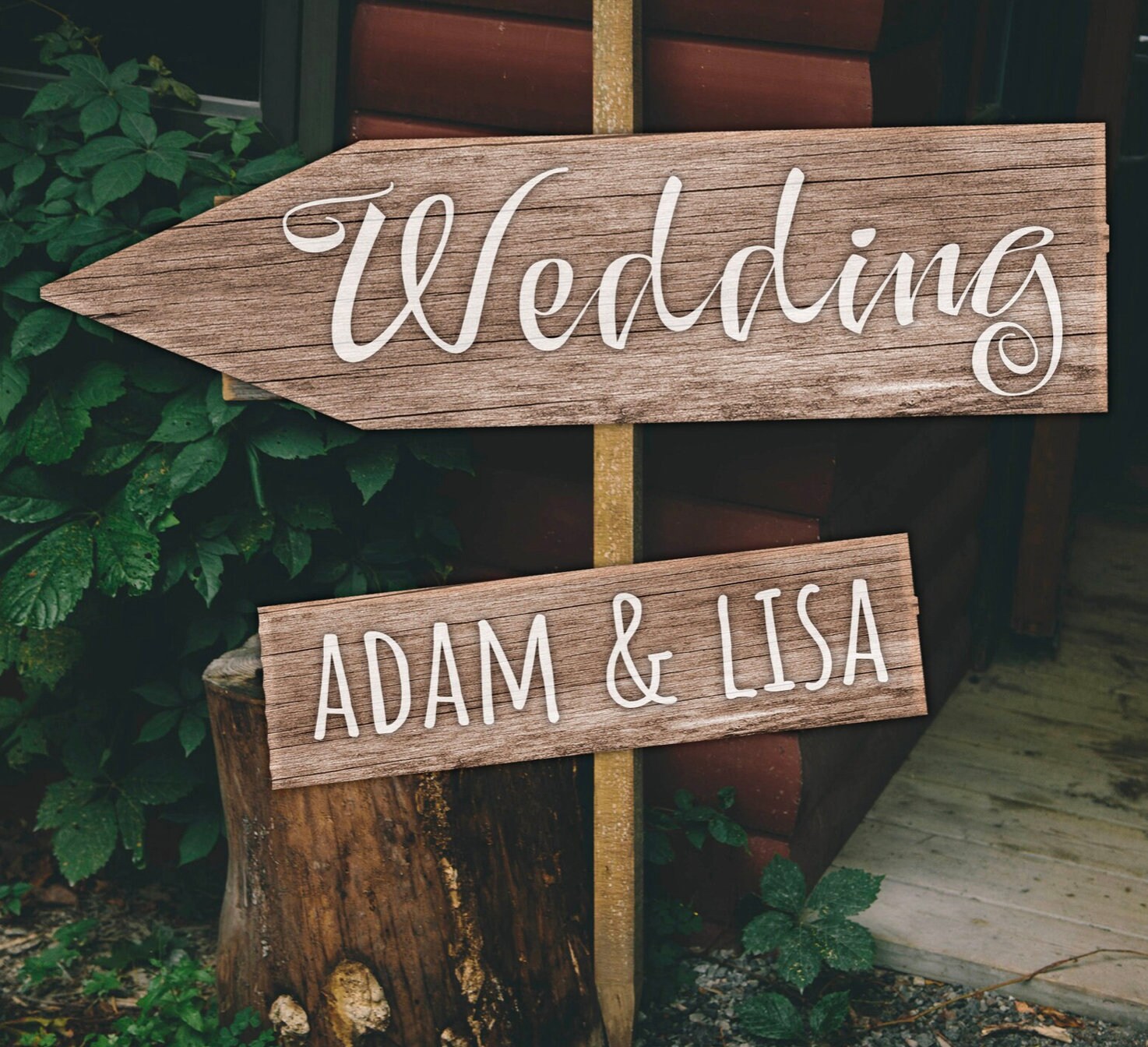 Wedding This Way Wooden Sign | Wooden Sign | Custom Wedding Signs ...