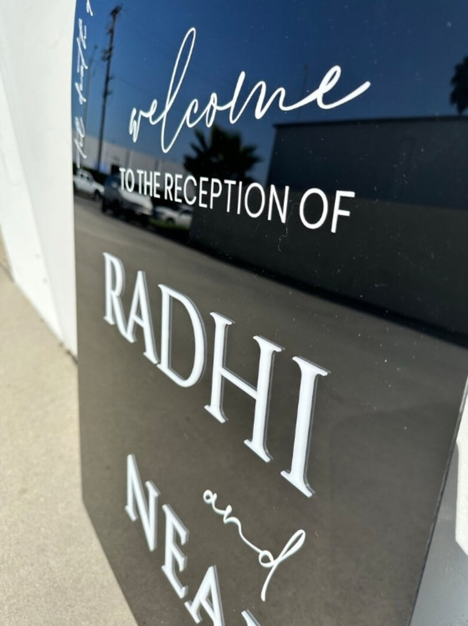 Elegant Arched Reception Welcome Sign, Personalized Acrylic Sign ...