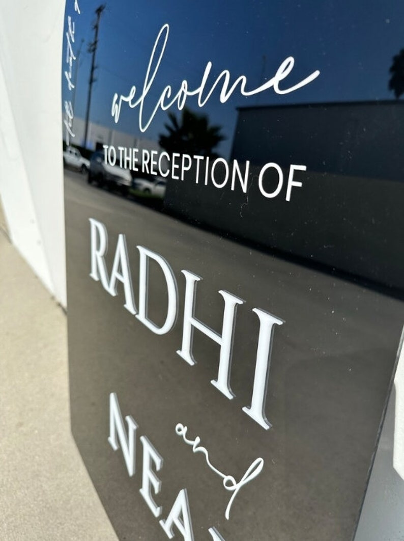 Elegant Arched Reception Welcome Sign, Personalized Acrylic Sign ...