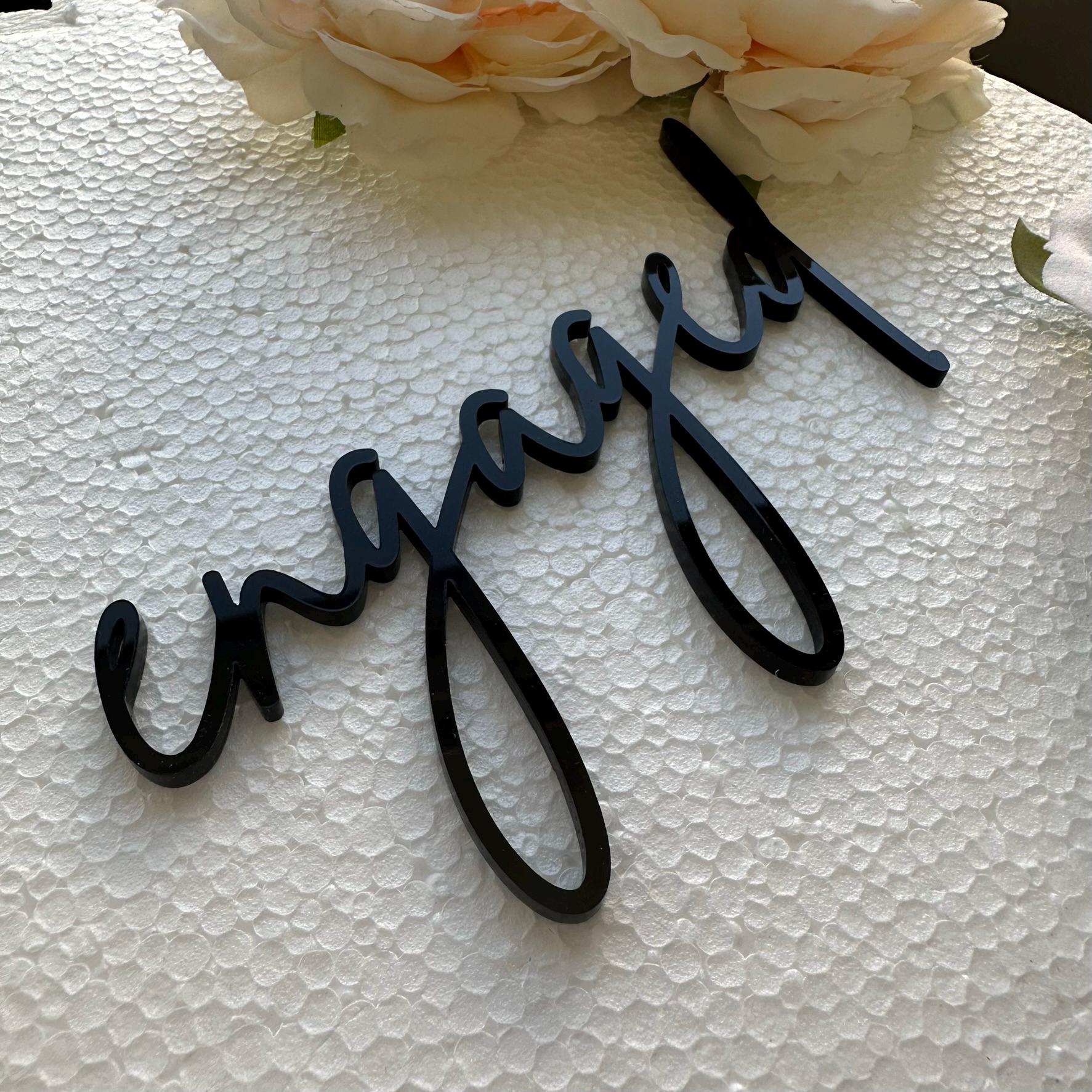 Engaged Cake Topper, Engaged Cake Charm, Engagement Decoration ...