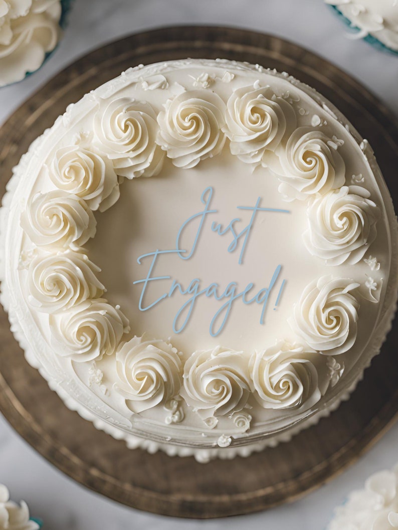 Cursive Acrylic Cake Topper Personalized Elegant Script Mirror Cake ...