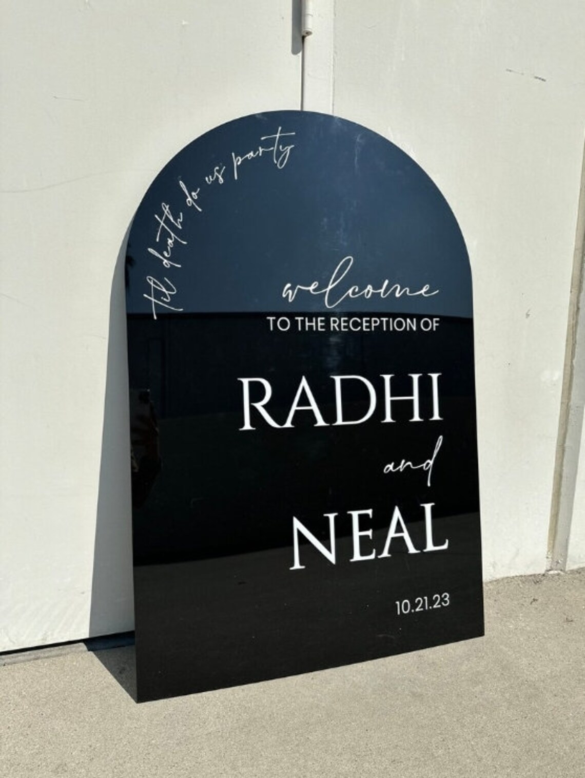 Elegant Arched Reception Welcome Sign, Personalized Acrylic Sign ...