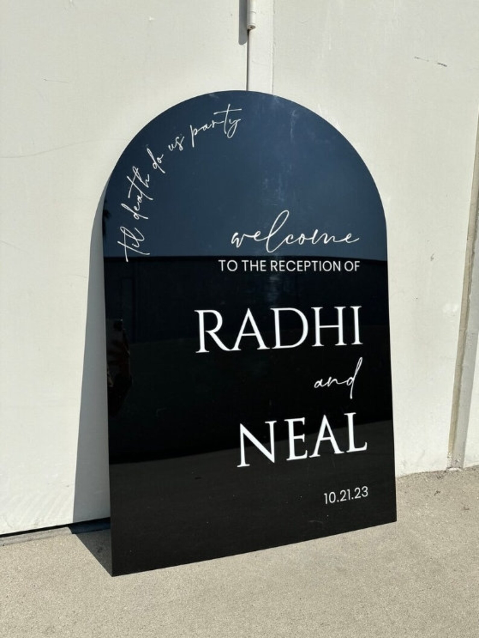 Elegant Arched Reception Welcome Sign, Personalized Acrylic Sign ...