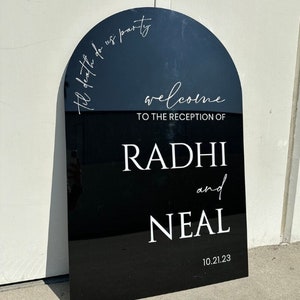 Elegant Arched Reception Welcome Sign, Personalized Acrylic Sign ...