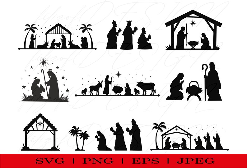 Krippe SVG Krippenpaket Krippe SVG PNG eps dxf jpg - Etsy.de