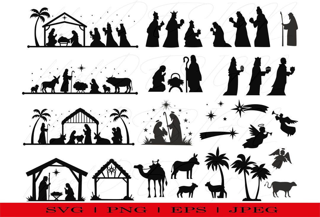 Krippe SVG Krippenpaket Krippe SVG PNG eps dxf jpg - Etsy.de