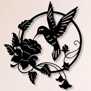 Archivos de arte mural de colibrí en metal, diseño para corte láser CNC ...