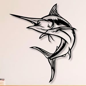 Swordfish Dxf Svg Png Files Fish Wall Art Dxf Cut File for Cnc Plasma ...