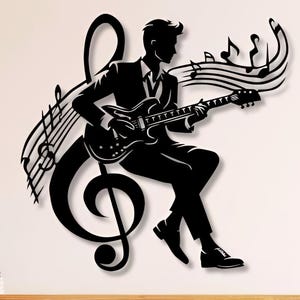 Musical Dxf Svg Png Files Guitar Song Melodies Notes Wall Art for Cnc ...