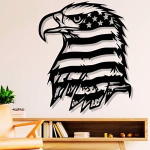 Bald Eagle Dxf Svg Png Files Baldeagle American Flag Plasma Vectorel ...