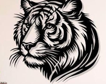 Tiger Svg Dxf Png Files Laser Cut File Tiger Face Wall Art Vinyl for ...