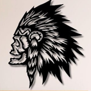 American Native Dxf Svg Png Files America Indian Indians Skull American ...